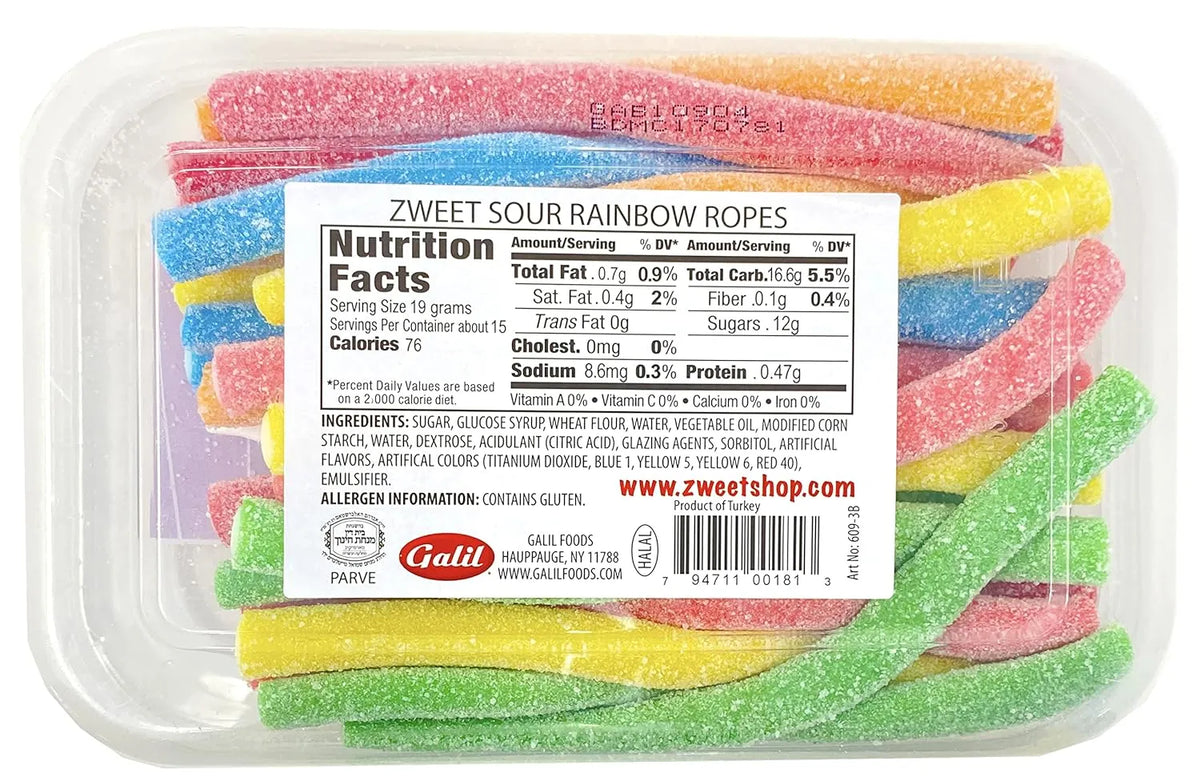 Zweet Rainbow Sour Ropes: 6-Piece Box – Candy Warehouse