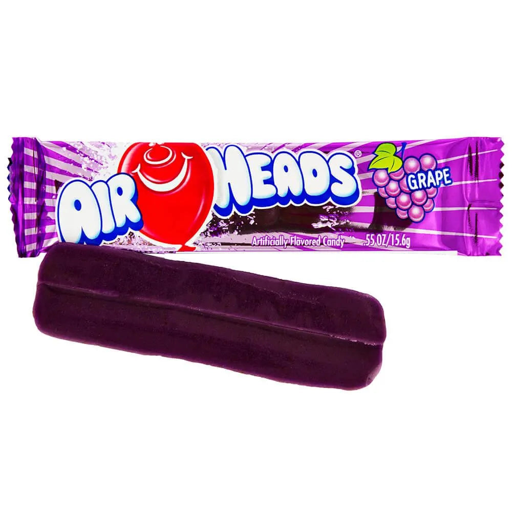 AirHeads Taffy Candy Bars - Grape: 36-Piece Box – Candy Warehouse
