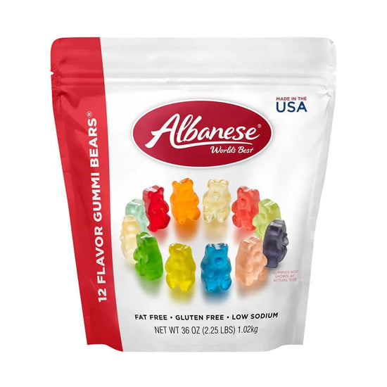 Albanese Gourmet 12-Flavors Gummy Bears: 36-Ounce Bag | Candy Warehouse