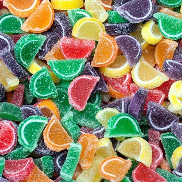 Albanese Mini Assorted Fruit Jell Slices - Unwrapped: 5LB Box | Candy Warehouse