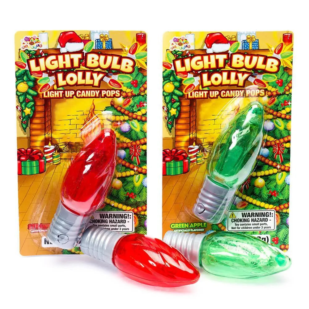 Albert's Christmas Light Bulb Lollipops: 12-Piece Display – Candy Warehouse