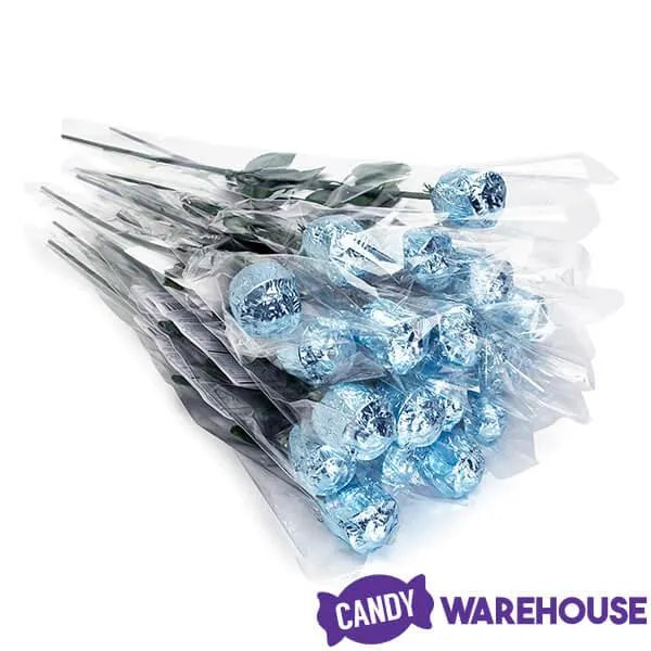 Albert's Foiled Milk Chocolate Roses - Light Blue: 20-Piece Bouquet ...