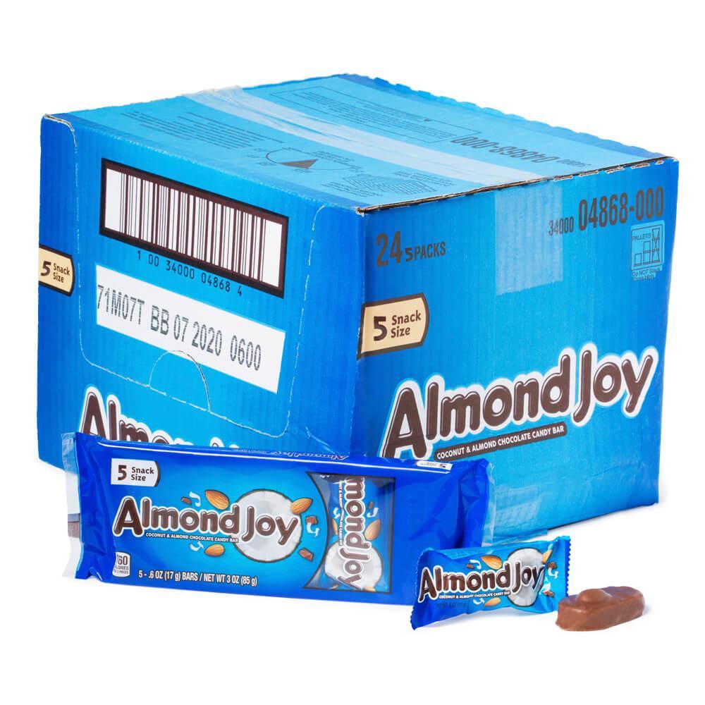 Almond Joy Snack Size 5-Pack - 24-Piece Box | Candy Warehouse