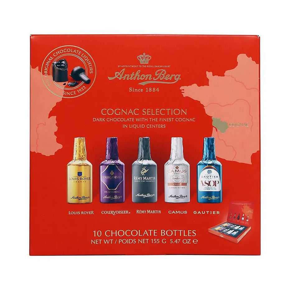 Anthon Berg Cognac Chocolate Liquor Bottles: 10-Piece Gift Box – Candy ...