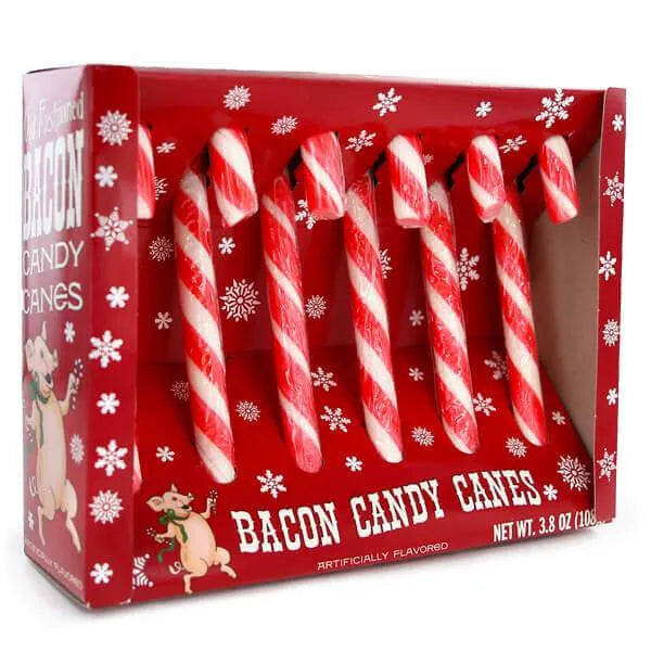 Archie McPhee Bacon Candy Canes: 6-Piece Box – Candy Warehouse