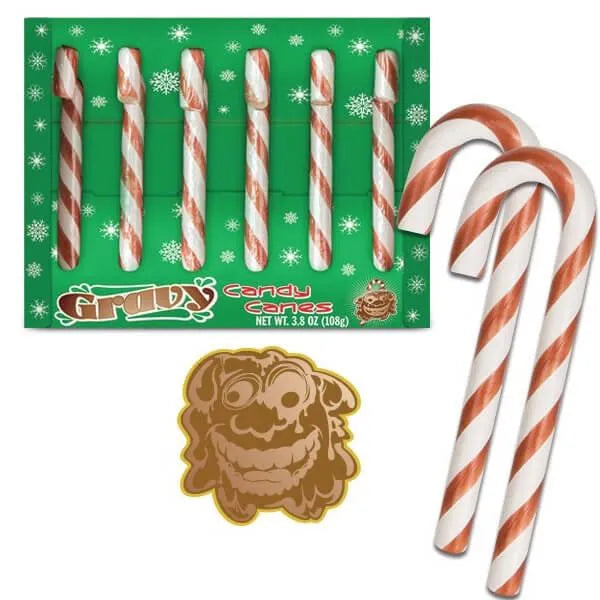 Archie McPhee Gravy Candy Canes: 6-Piece Box – Candy Warehouse