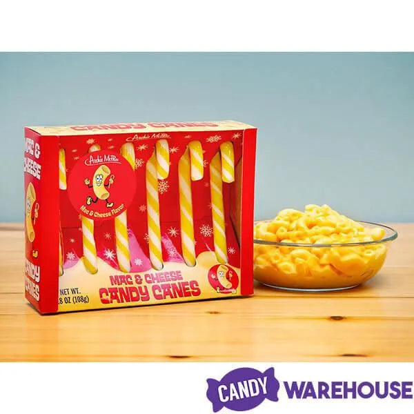 Archie McPhee Mac and Cheese Candy Canes: 6-Piece Box – Candy Warehouse