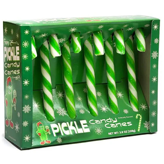 Archie McPhee Pickle Candy Canes: 6-Piece Box | Candy Warehouse