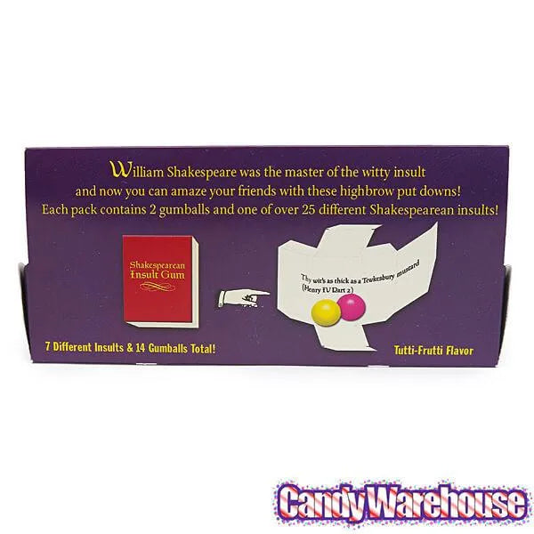 Archie McPhee Shakespearean Insult Gum Packs: 7-Piece Set – Candy Warehouse