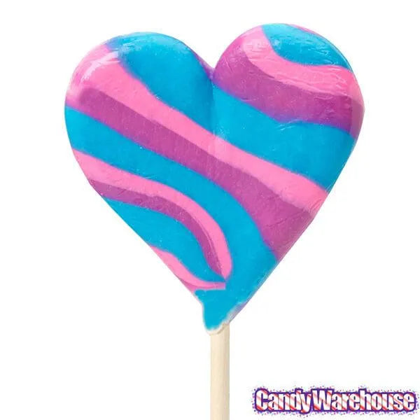 Assorted Crazy Hearts Lollipops: 12-Piece Box | Candy Warehouse