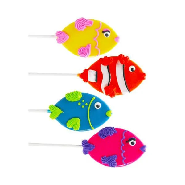Assorted Tropical Fish Hard Candy Lollipops: 12-Piece Pack – Candy ...