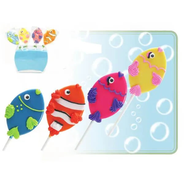 Assorted Tropical Fish Hard Candy Lollipops: 12-Piece Pack – Candy ...