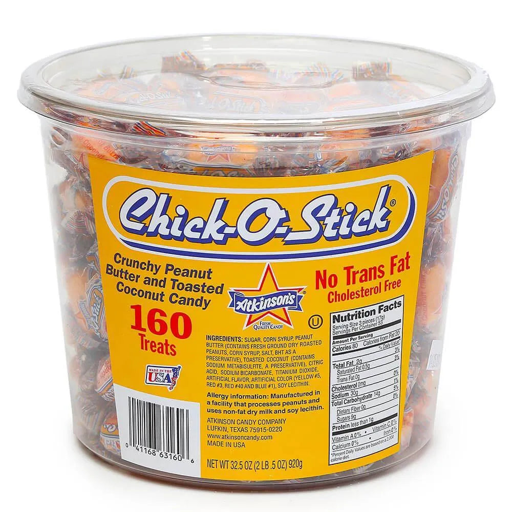 Atkinson Chick-O-Stick Original Nuggets Candy: 160-Piece Tub | Candy ...
