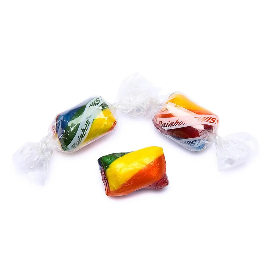 Atkinson Hard Candy Twists - Rainbow Cherry: 5LB Bag | Candy Warehouse