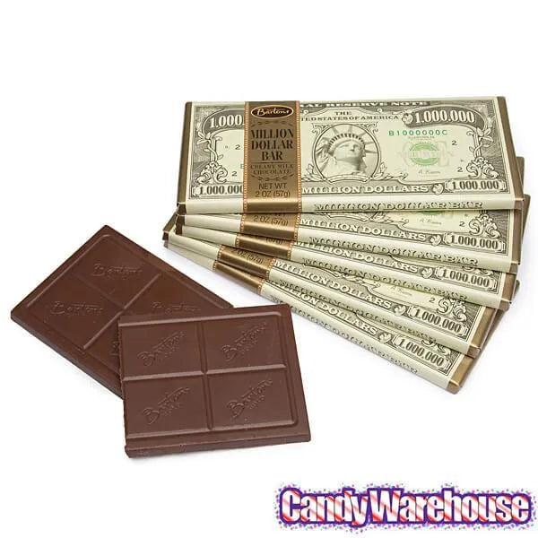 Bartons Million Dollar Milk Chocolate Candy Bars: 12-Piece Box | Candy ...