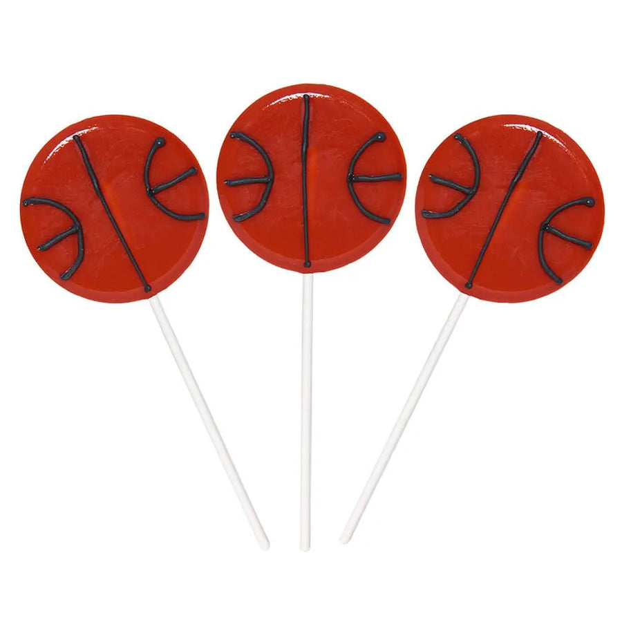 Basketball Hard Candy Lollipops: 12-Piece Pack | Candy Warehouse