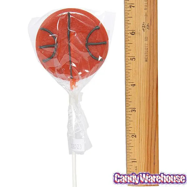 Basketball Hard Candy Lollipops: 12-Piece Pack | Candy Warehouse