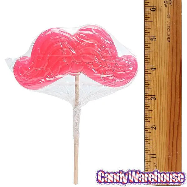 Bee International Mustache Candy Pops: 12-Piece Display | Candy Warehouse