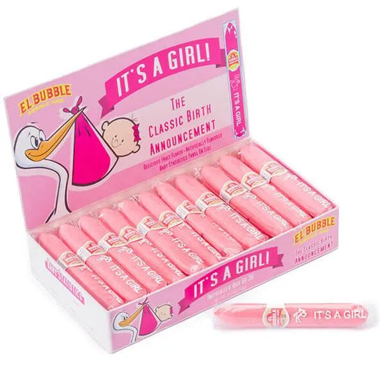 Birth Announcement Bubblegum Cigars - Girl Pink: 36-Piece Box | Candy ...