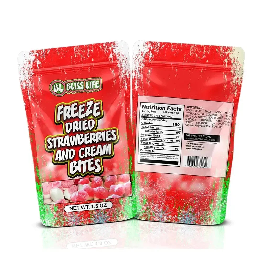 Bliss Life Freeze Dried Strawberries and Cream Candy Bags: 12-Piece Ca ...