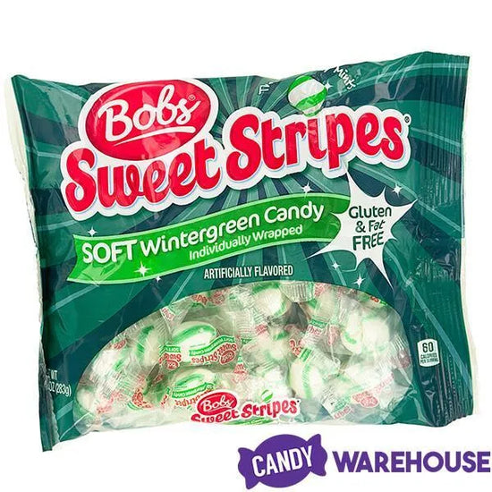 Bobs Sweet Stripes Wintergreen Soft Candy Balls: 50-Piece Bag | Candy ...