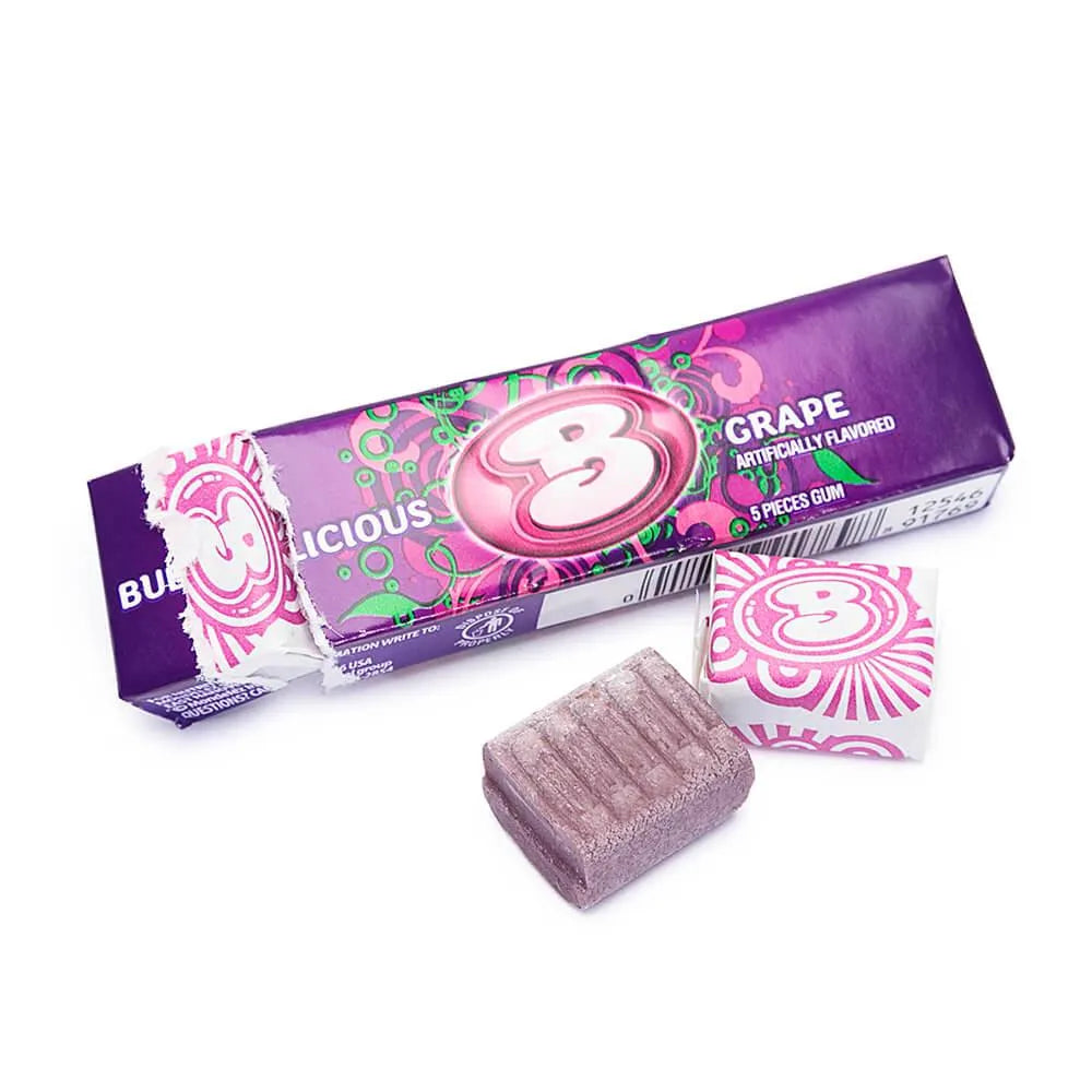 Bubblicious Bubble Gum Packs - Grape: 18-Piece Box – Candy Warehouse