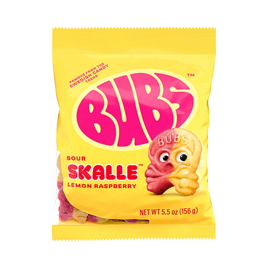Bubs Godis Sour Skulls - Lemon Raspberry Peg Bag: 8-Piece Case – Candy ...