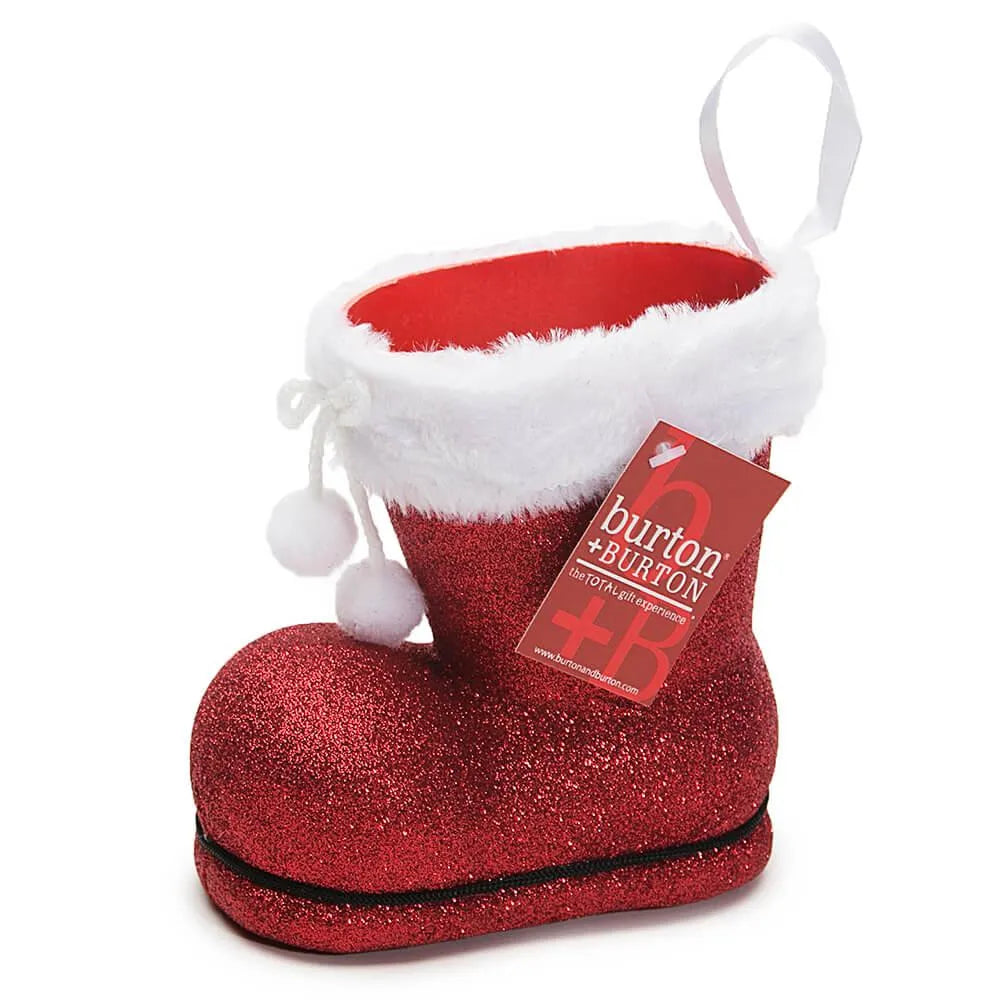 Burton and Burton Glittery Red Santa Boot Candy Cane Vase | Candy Warehouse