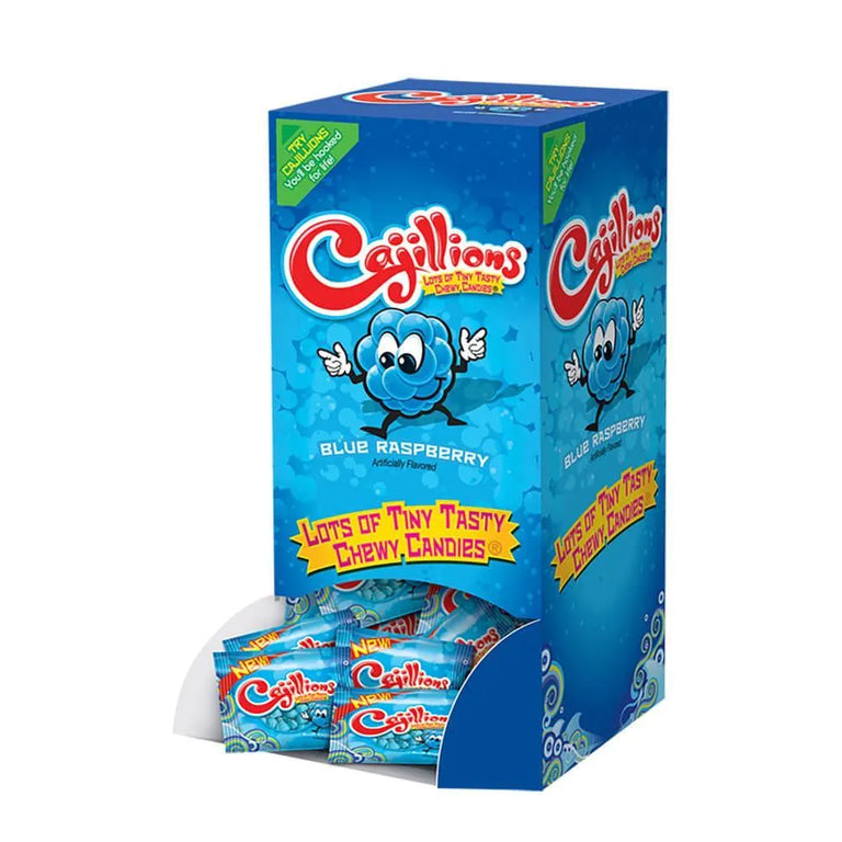 Cajillions Blue Raspberry Chewy Candy Packs: 120-Piece Box – Candy ...