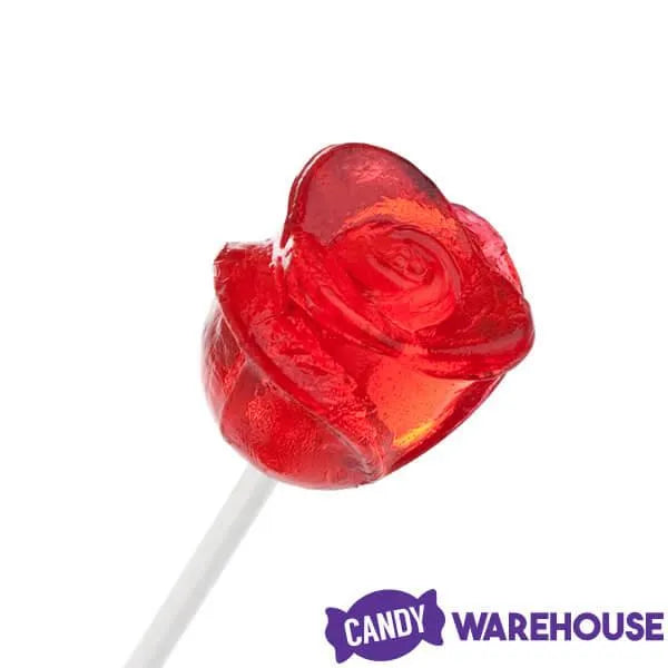 Candy 3-D Red Rose Lollipops: 100-Piece Bag | Candy Warehouse