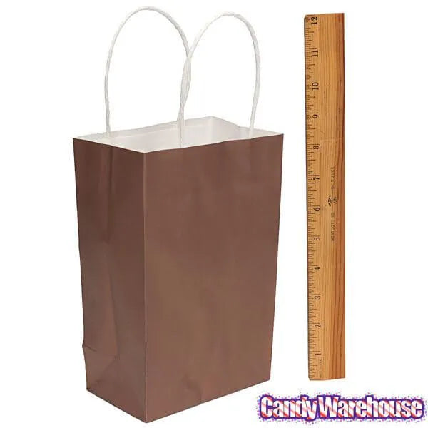 Candy Bags with Handles - Brown: 12-Piece Pack | Candy Warehouse