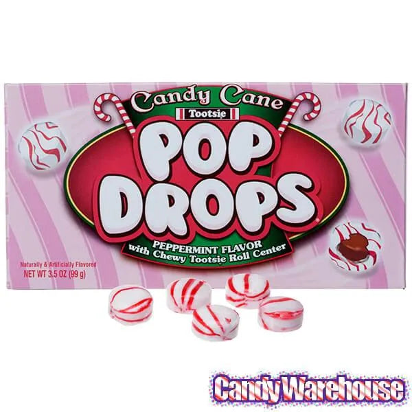 Candy Cane Peppermint Tootsie Pop Drops 3.5-Ounce Boxes: 12-Piece Case ...