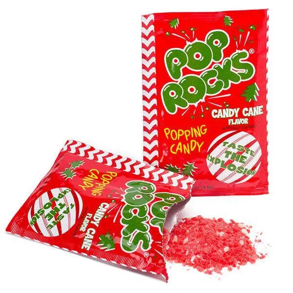 Candy Cane Pop Rocks Candy Packs: 24-Piece Box | Candy Warehouse