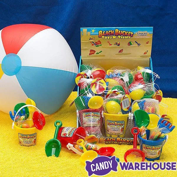 Candy Filled Mini Beach Buckets: 12-Piece Box | Candy Warehouse