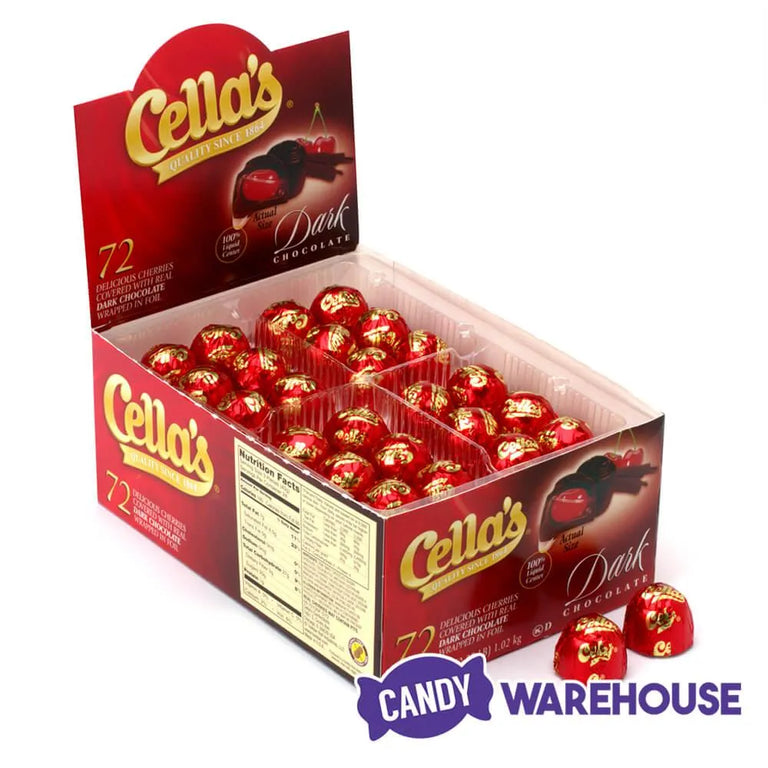 Cella's Chocolate Covered Cherries - Dark: 72-Piece Box – Candy Warehouse