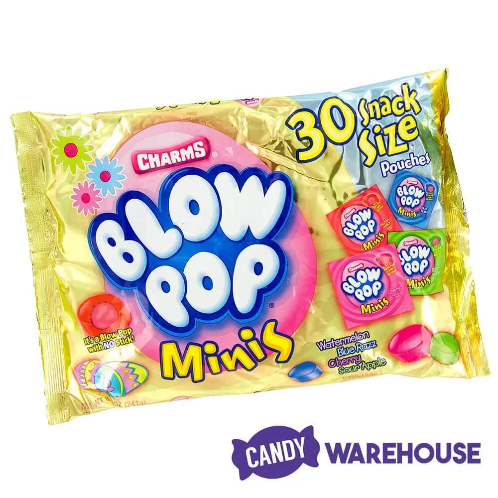 Charms Easter Blow Pop Minis Snack Size Packs: 30-Piece Bag | Candy ...