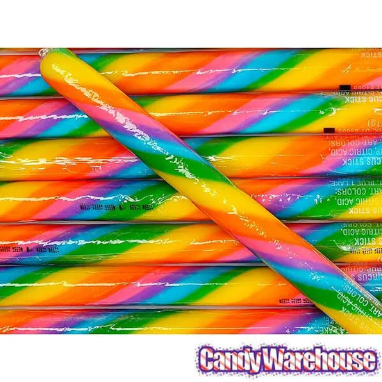 Cherry Rainbow Hard Candy Sticks: 100-Piece Box | Candy Warehouse