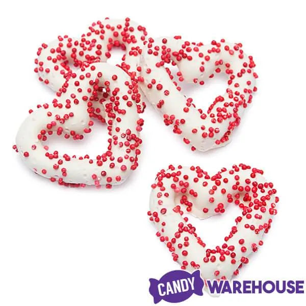 Chocolate Frosted Valentine Mini Pretzel Hearts: 5LB Bag | Candy Warehouse