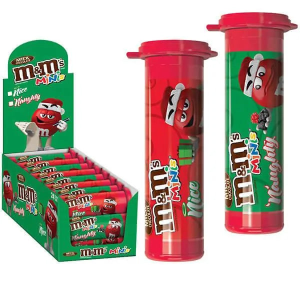 Christmas M&M's Minis Naughty or Nice Candy Tubes: 24-Piece Box – Candy ...