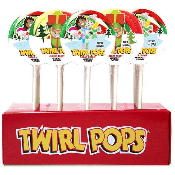 Christmas Twirl Pops 1-Ounce Swirl Lollipops: 12-Piece Display – Candy ...