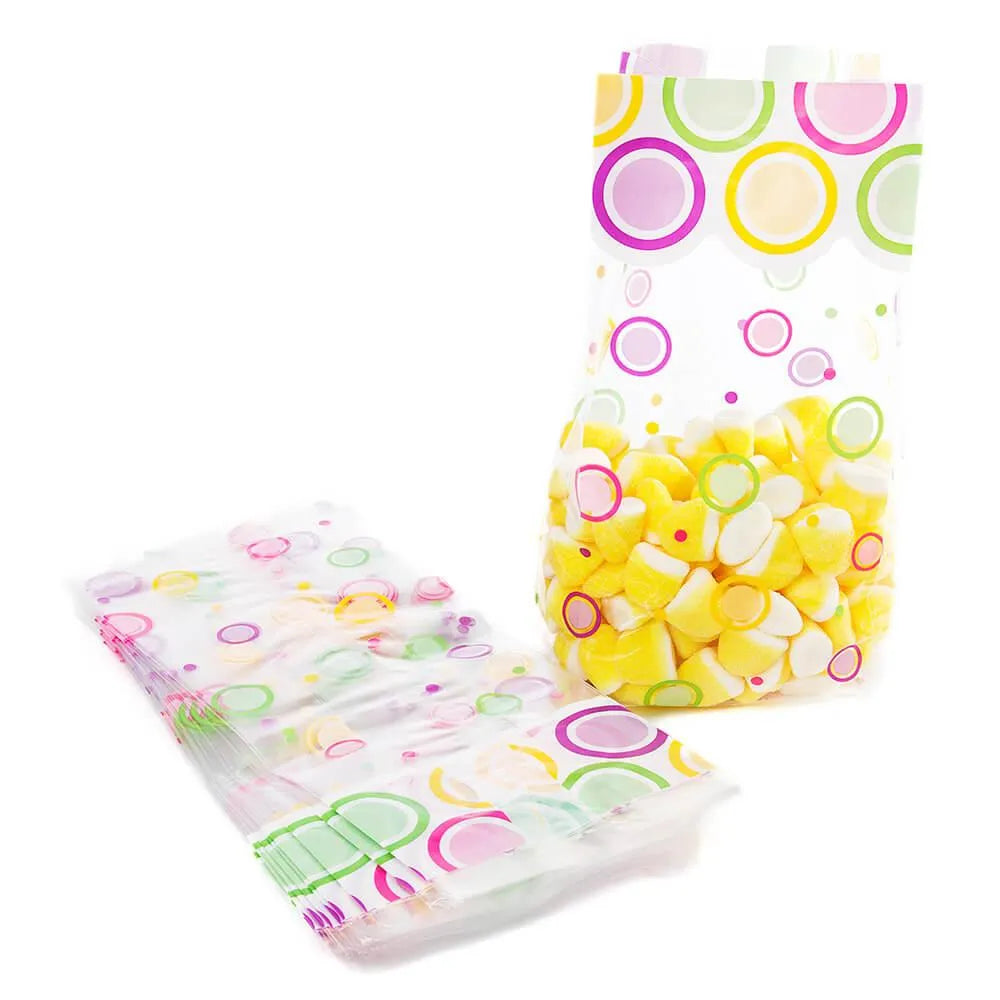 Clear Cello Candy Bags with Bright Modern Dots: 100-Piece Box | Candy ...