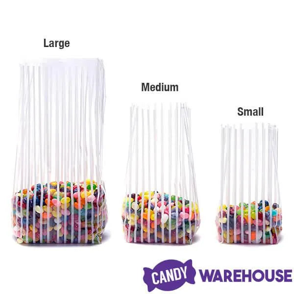Clear Cello Candy Bags with White Stripes - Small: 100-Piece Box ...