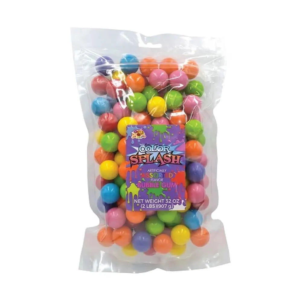 Color Splash Assorted 1-Inch Gumballs: 2LB Bag | Candy Warehouse