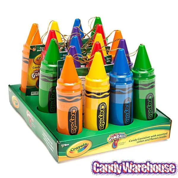 Crayola Plastic Crayons with Gumballs: 18-Piece Display | Candy Warehouse