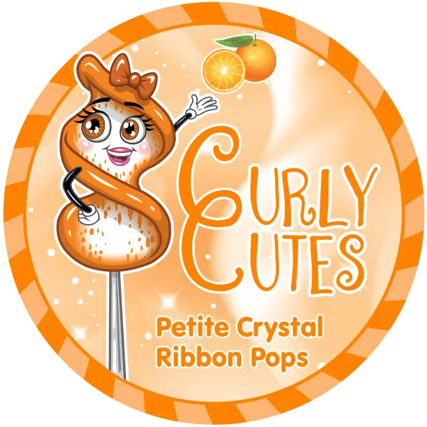 CurlyCutes Petite Crystal Ribbon Pops - Orange: 20-Piece Jar – Candy ...