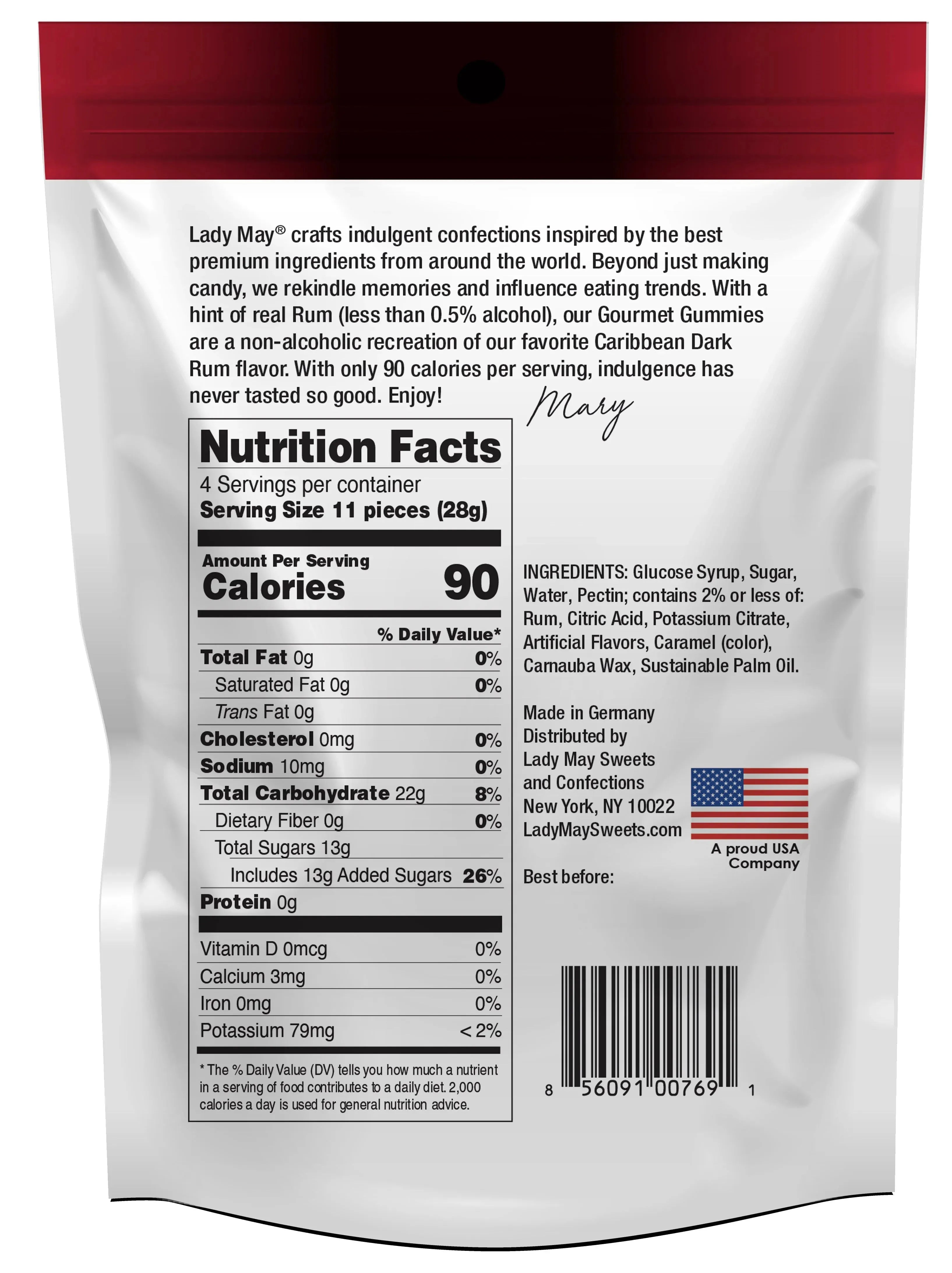 Lady May Sweets Vegan Gourmet Dark Rum Gummies – Candy Warehouse