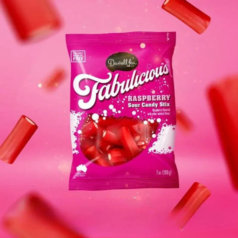 Darrell Lea Fabulicious Sour Raspberry Licorice Stix: 8-Piece Box ...