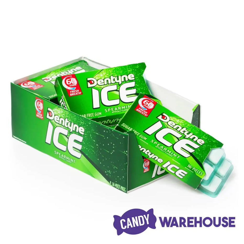 Dentyne Ice Sugar Free Gum – Spearmint, 9-Pack Box – Candy Warehouse