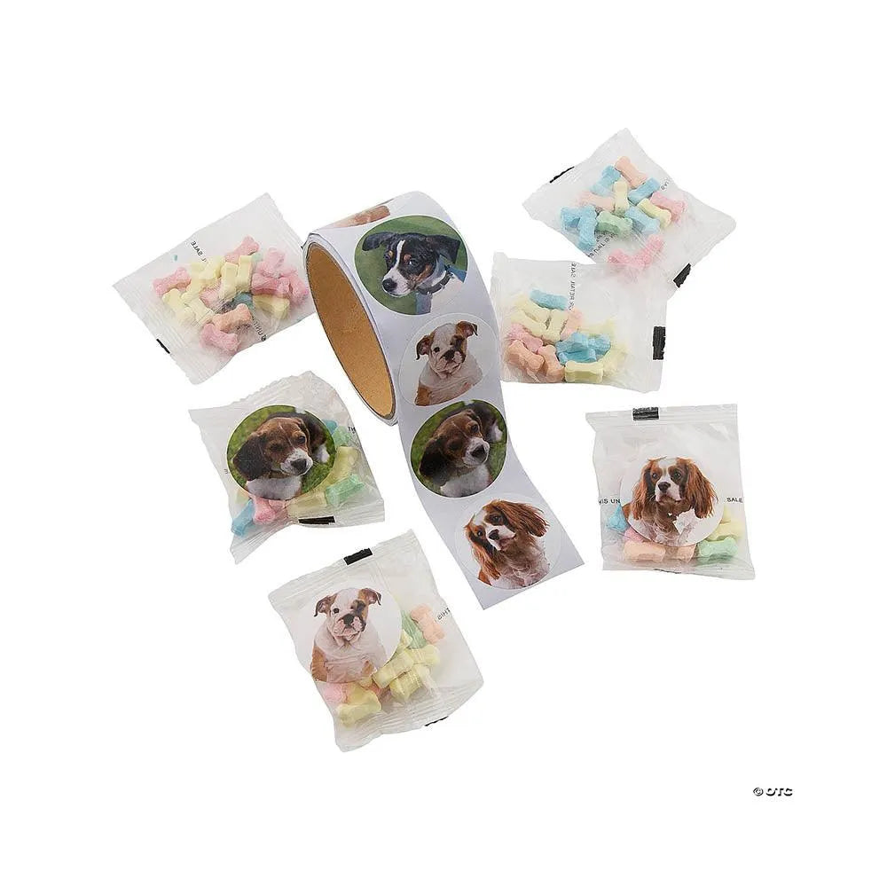 Dog Bones Candy Handouts with Stickers: 50-Piece Bag – Candy Warehouse