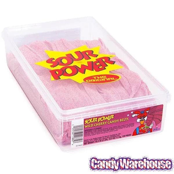 Dorval Sour Power Belts Candy - Wild Cherry: 150-Piece Tub – Candy ...